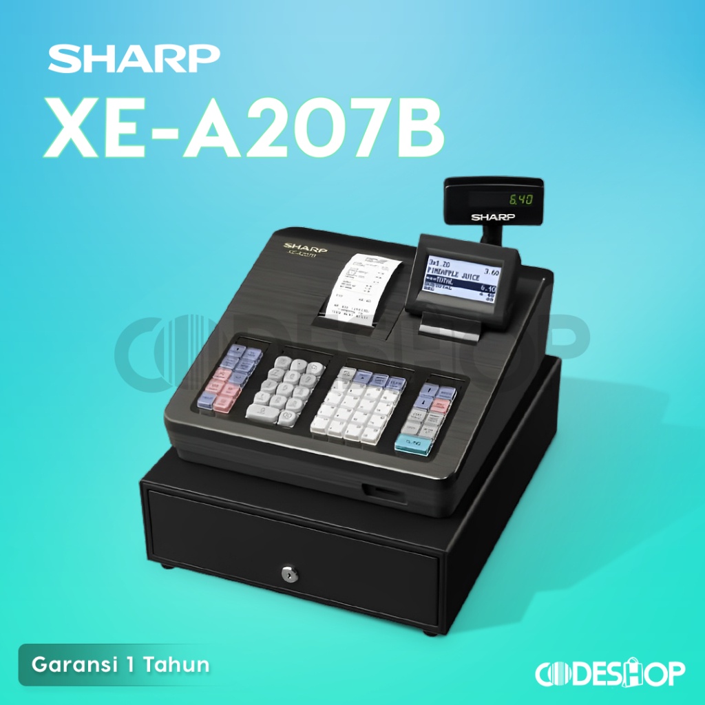 Jual MESIN KASIR CASH REGISTER SHARP XE-A207 HITAM KASIR RESTO CAFE ...