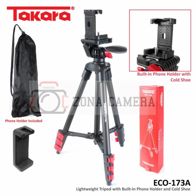 Jual Tripod Takara 173A Bonus Holder Smartphone 360 Vertical Horizontal Hp | Shopee Indonesia