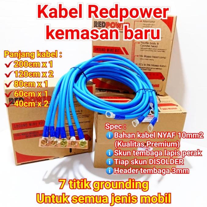 Jual TERLARIS Ground Wire Kit Kabel Grounding Mobil Redpower NYAF 10mm ...