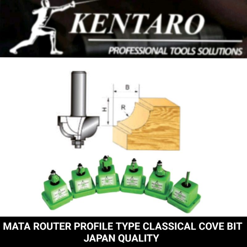 Jual Kentaro mata router profile type classical cove bit Japan quality ...