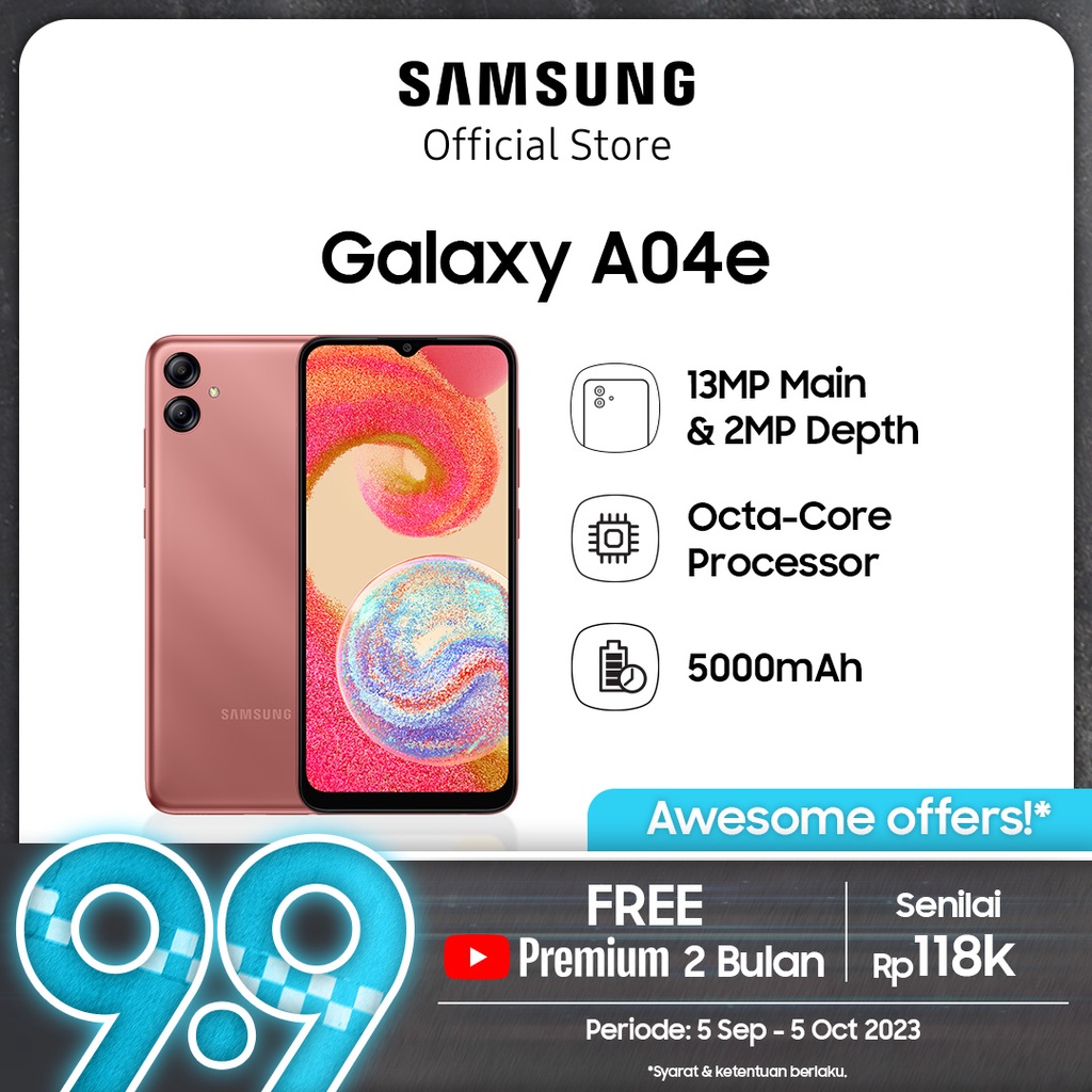Jual Samsung Galaxy A04e 3/64GB - Copper | Shopee Indonesia