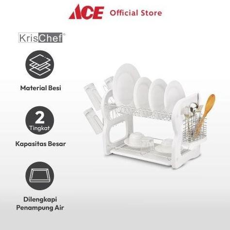 Jual Ace Stora Rak Piring 2 Tingkat Putih Dish Rack Tempat Peralatan ...