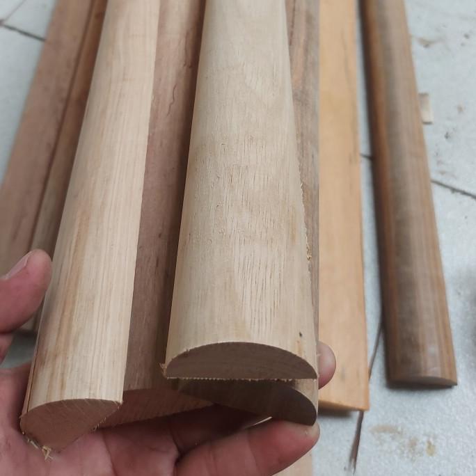 Jual kayu setengah lingkaran 48mm-profil kayu-dowel kayu belah-kayu ...