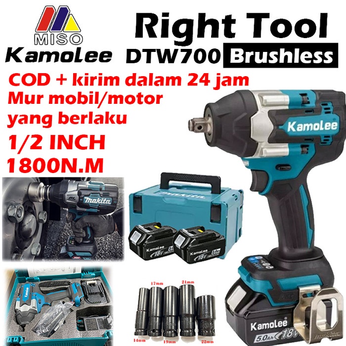 Jual Kamolee Tools-DTW700-Electric Impact Wrench 1800W-Mesin Bor | Shopee Indonesia