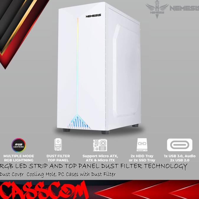 Jual Casing Pc Nyk Nemesis T50 Imoogi White Gaming Case Free 1 Fan ...
