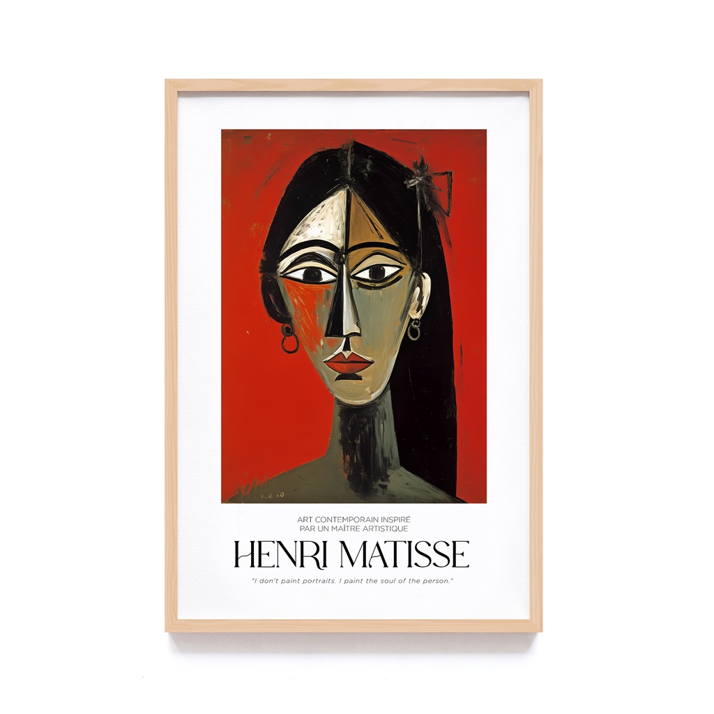 Jual Wall art print terinspirasi style lukisan Henri Matisse frame kayu ...