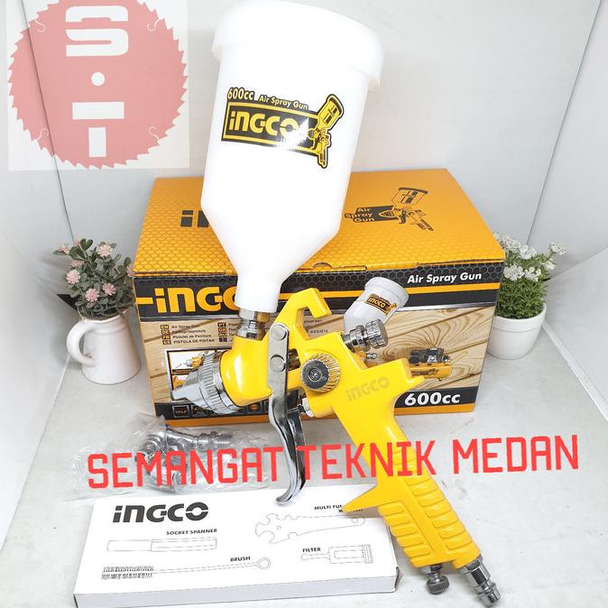 Jual ingco spray gun hvlp semprotan angin cat ingco tabung atas 600cc ...