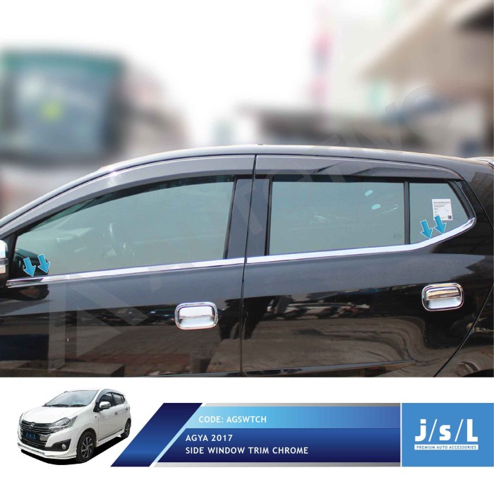 Jual JSL List Kaca Samping Mobil Ayla Side Window Trim Chrome ...