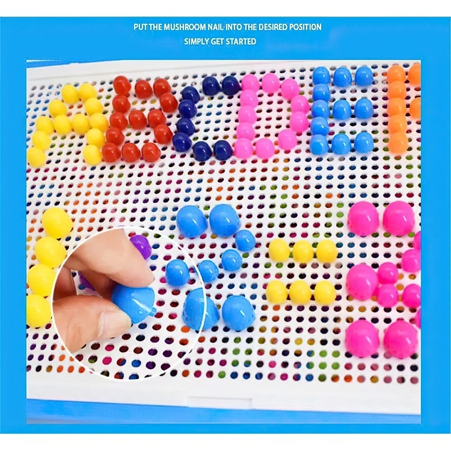 Jual Mainan Montess Anak Mozaik Paku Jamur Mosaic Nail Puzzle Board ...