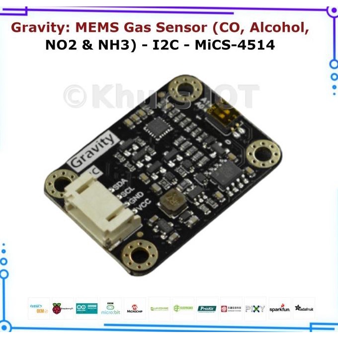 Jual Gravity : MEMS Gas Sensor (CO, Alcohol, NO2 & NH3) - I2C - MiCS ...