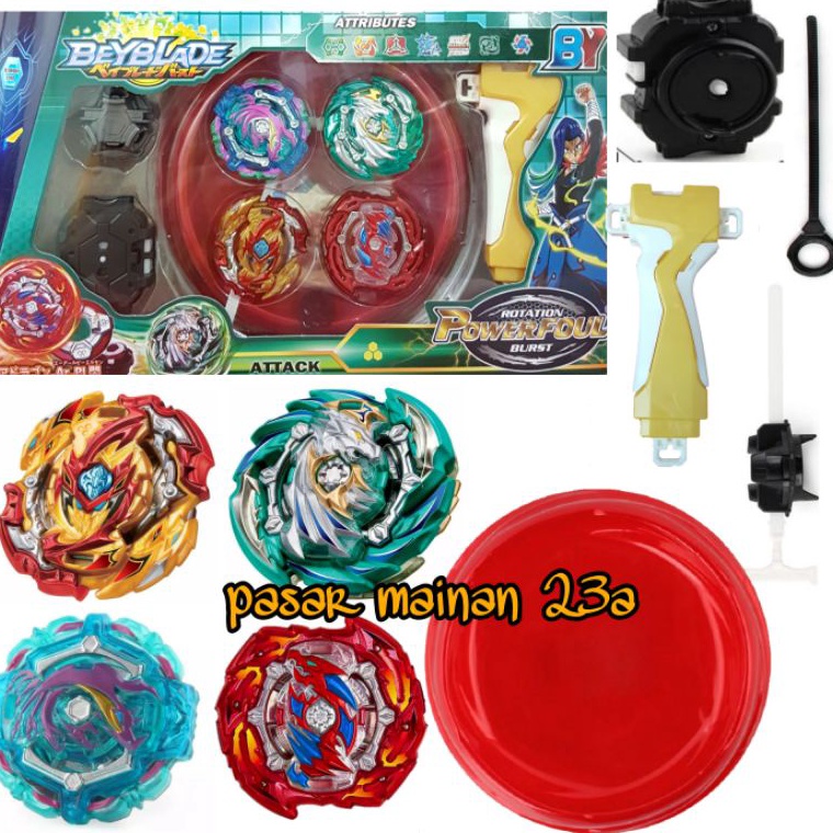 Jual Terkini FES Gangsing Beyblade Burst Launcher 4in1 Beyblade Lord Flare Dragon Set arena ...