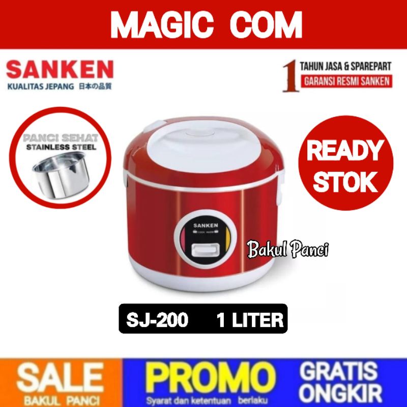 Jual SANKEN MAGIC COM SJ 200 - RICE COOKER STAINLESS 1L - PENANAK NASI ...