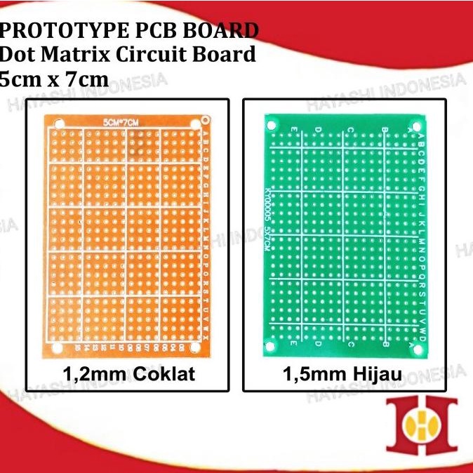 Jual PCB Dot Matrix 5x7 CM Papan Circuit Board Lubang Single Double ...