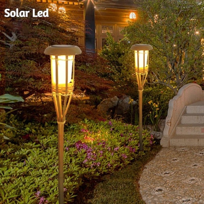Jual Lampu Hias Taman Obor Led Pelita Bambu Solar Tancap Taman Dekorasi ...