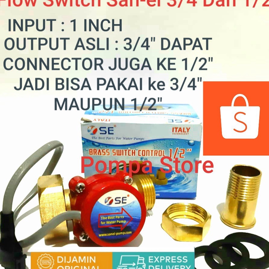 Jual ¯WIc OTOMATIS POMPA PENDORONG FLOW SWITCH CONTROL 1 X 1/2 ATAU 1 X 3/4 / BRASS SWITCH SANEI ...