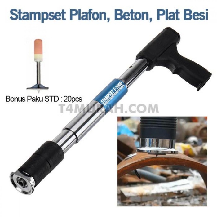 Jual Stampset T4000 Paku Tembak Beton dan Plat Besi Bonus Paku bukan ...
