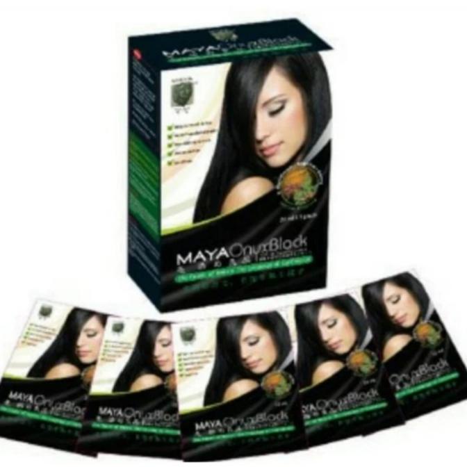 Jual MAYA ONYX SHAMPOO / CAT RAMBUT BLACK (BOX ISI 5 PACKS) | Shopee ...