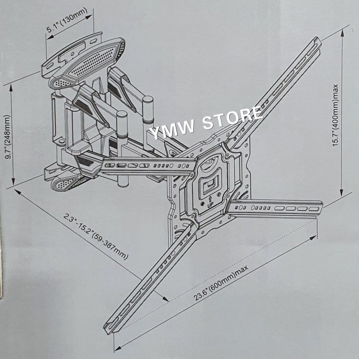 Jual NORTH BAYOU NB 757 - L400 Bracket TV Swivel 32 - 70 inch ( NB P5 ...