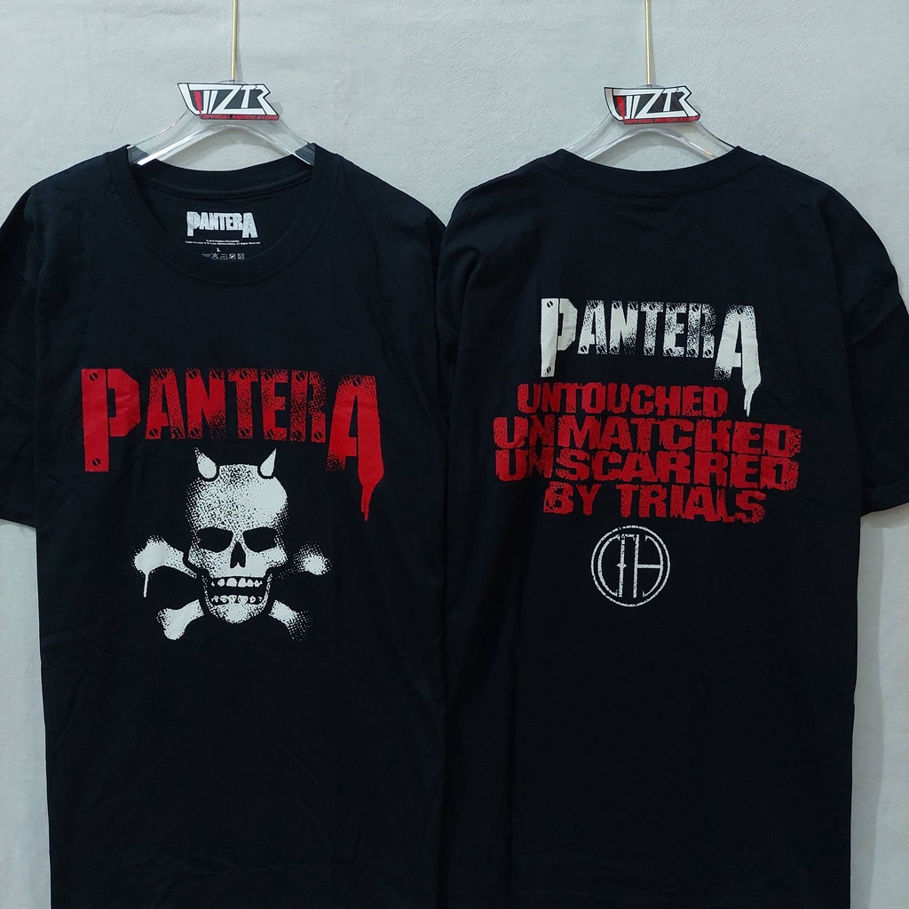 Jual T Shirt Band Official PANTERA - HORNED SKULL STENCIL Original ...