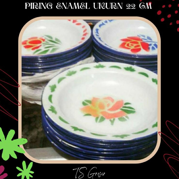 Jual Stock Banyak PIRING SENG PIRING ENAMEL PIRING UNIK UK 22 CM ...
