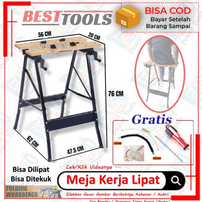 Jual Promo Bulan Ini!! Meja Tukang Tempat Kerja Kayu Lipat Tekuk ...