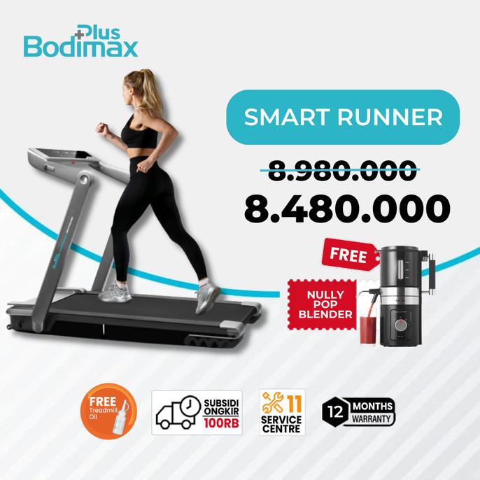 Jual Alat Fitness Treadmill Elektrik Listrik BODIMAX PLUS SMART RUNNER | Shopee Indonesia