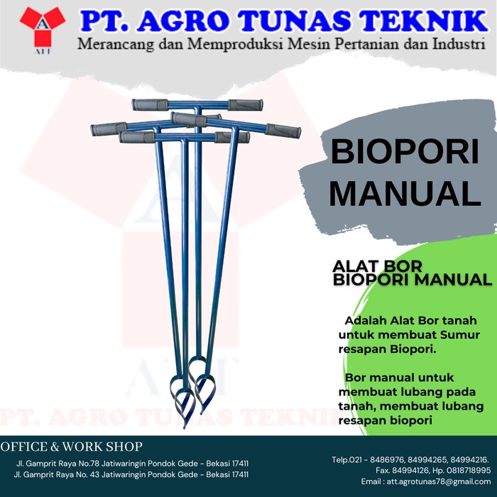 Jual Alat Bor Tanah Biopori Manual Resapan Tanah | Shopee Indonesia