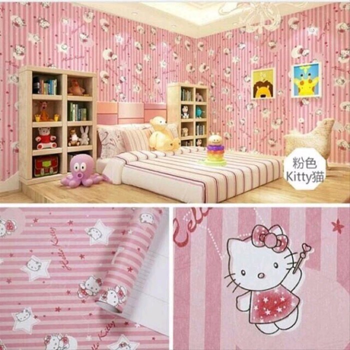 Jual (RRQ SHOP) Wallpaper Dinding Hello Kitty Bintang Ukuran 10M X 45CM | Shopee Indonesia