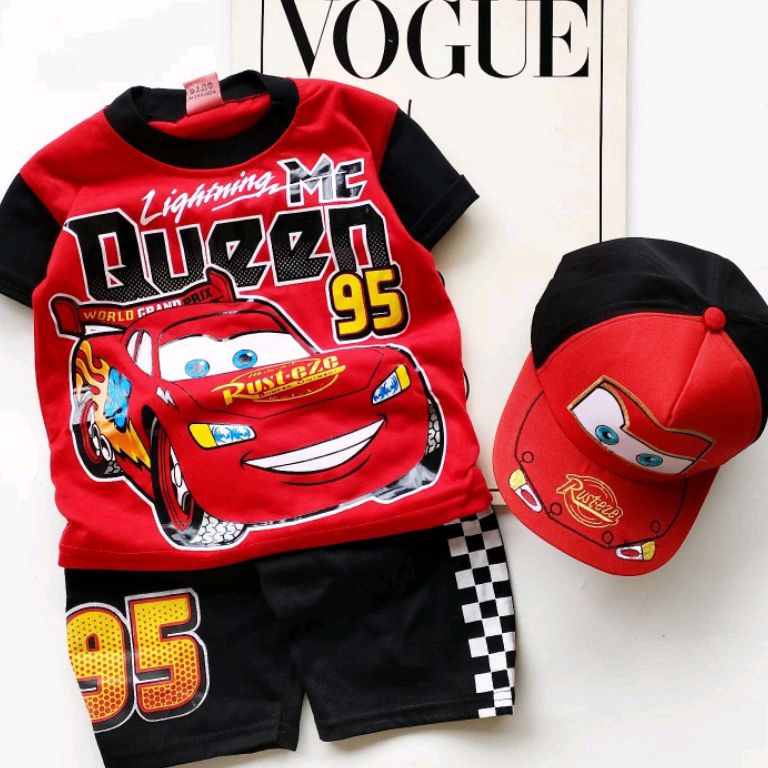 Jual NLMK6816 BAJU SETELAN ANAK COWOK CARS MCQUEEN PAKAIAN KOSTUM ANAK ...