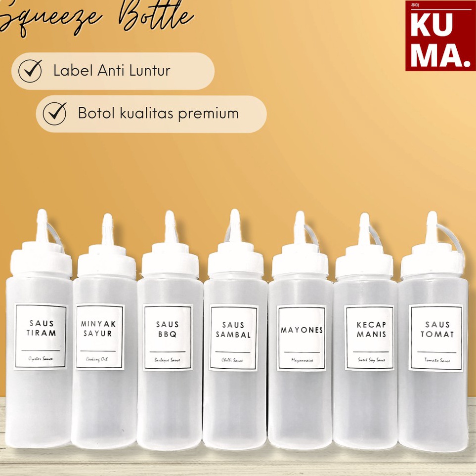 Jual HZHW7272 SQUEEZE BOTTLE 400ml Putih LDPE | Botol kecap manis saus ...