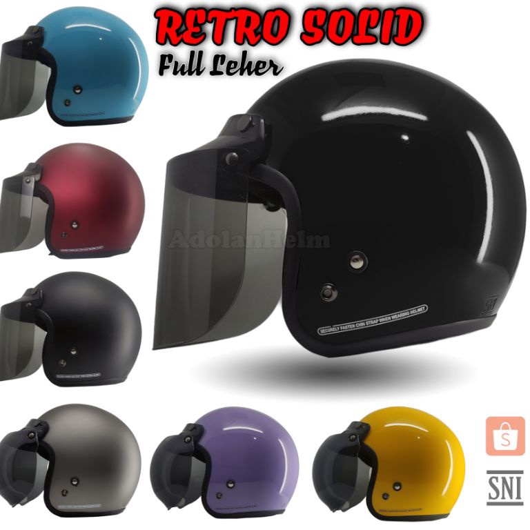 Jual NEW STOCK Helm Bogo Dewasa Cewek Cowok Polos Classic Full Leher ...