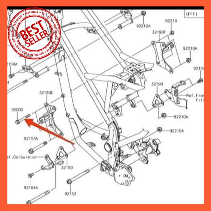 Jual BAUT DUDUKAN COVER ENGINE KLX 150 ORIGINAL | PRT | Shopee Indonesia