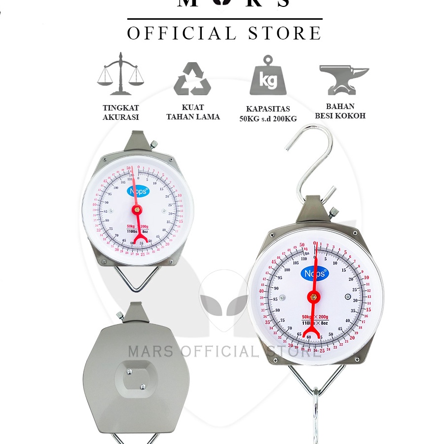 Jual LTI377 Timbangan Gantung HS Analog 50kg -100kg - 150kg - 200kg ...