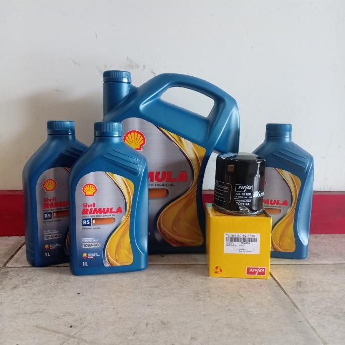 Jual Jual! Paket Oli Mobil Diesel Shell Rimula R5E 7 L + Filter Oli ...