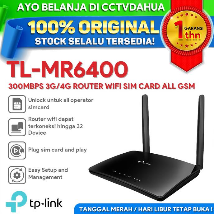 Jual Tp-Link Tl-Mr6400 300Mbps 3G/4G Router Wifi Sim Card All Gsm Resmi ...