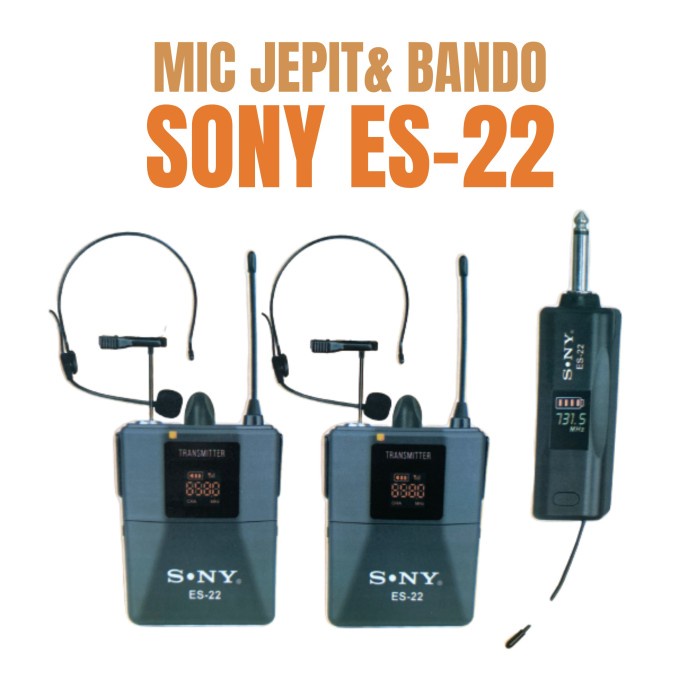 Jual mic wireless clip on ve sony ex sn-22 microphone bando mic jepit ...