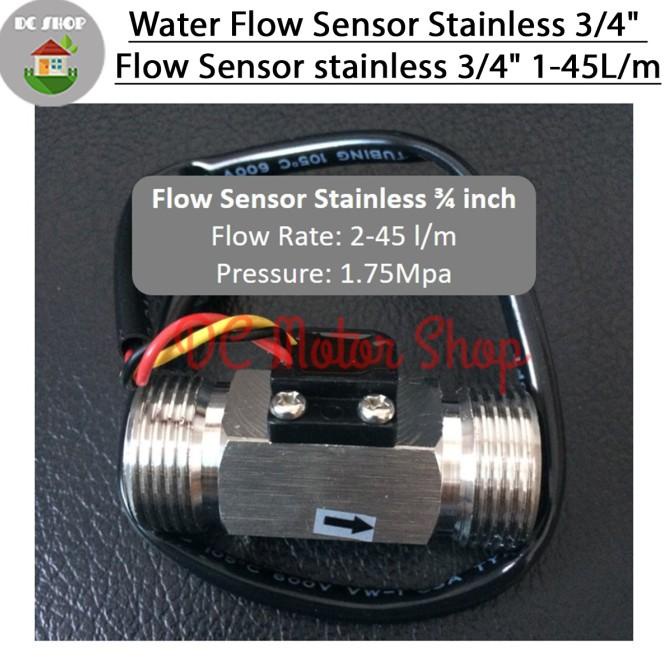 Jual Water Flow Sensor Stainless 3/4" / Flow Sensor Stainless 3/4" 1 ...