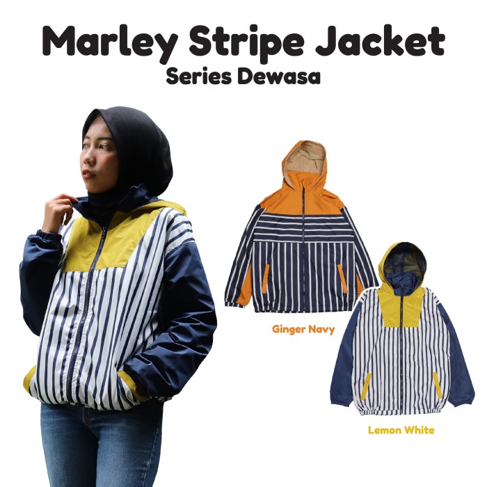 Jual Marley Stripe Jacket Series Jaket Dewasa Parasut Hoodie L All Size ...