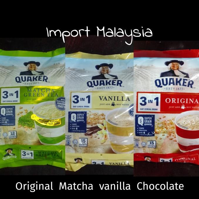 Jual Quaker 3in1 Oatmeal Quaker Instant Drink 3 in 1 Oat Cereal Sachet ...