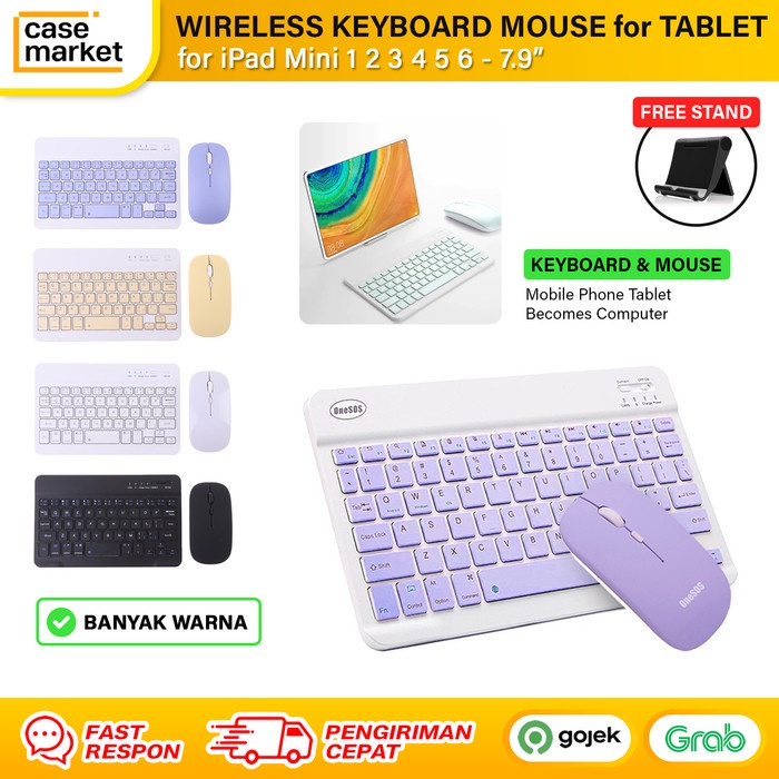 Jual iPad Mini 1 2 3 4 5 7.9 inch Wireless Keyboard Mouse Set Tablet ...