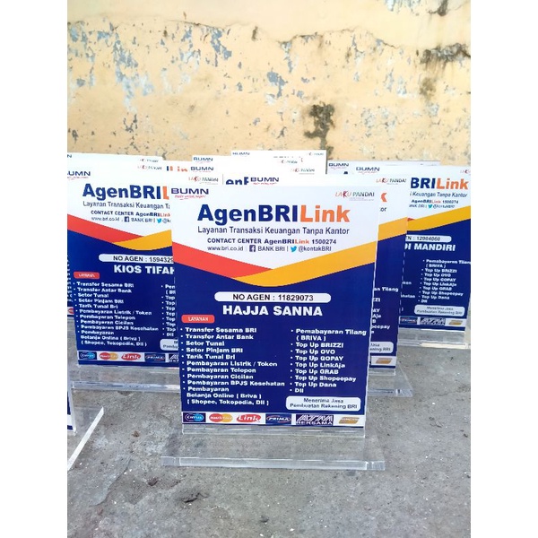 Jual UKURAN 20X15 AKRILIK PAPAN MEJA BANK BRI BRILINK | Shopee Indonesia