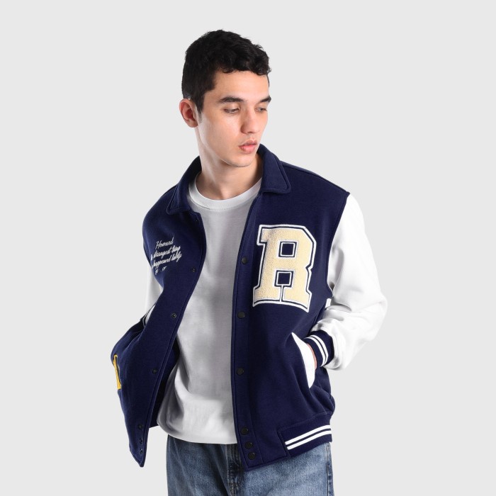 Jual Roughneck VB008 Blue Beast Varsity Jacket | Shopee Indonesia