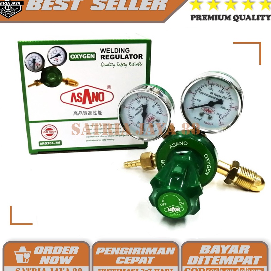 Jual Harga Murah ASANO Regulator Tabung Gas Oxygen Oksigen Untuk Las Skls YAMATO / Regulator Las ...