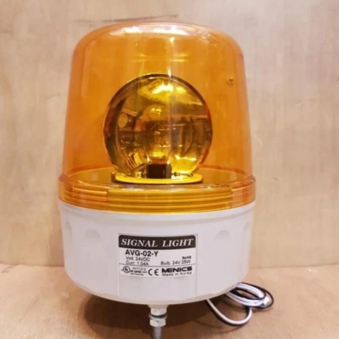Jual Lampu Rotary/ Warning Light 24V Dc 25 Watt Menics Avg-02-Y | Shopee Indonesia