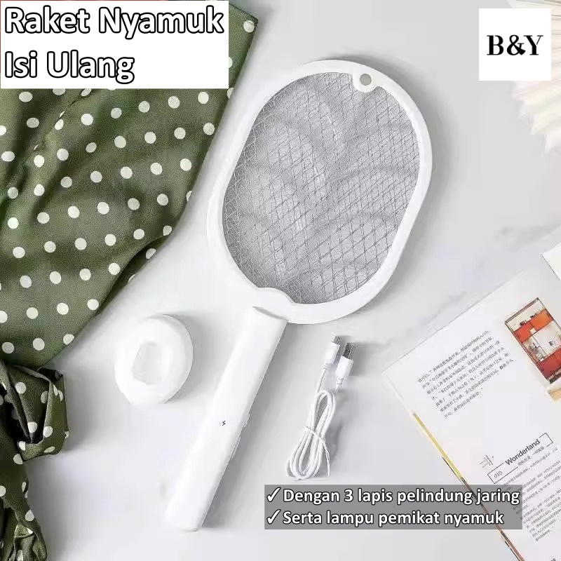 Jual Raket Nyamuk Isi Ulang / Rechargeable Mosquito Trap / 2 in 1 Raket ...