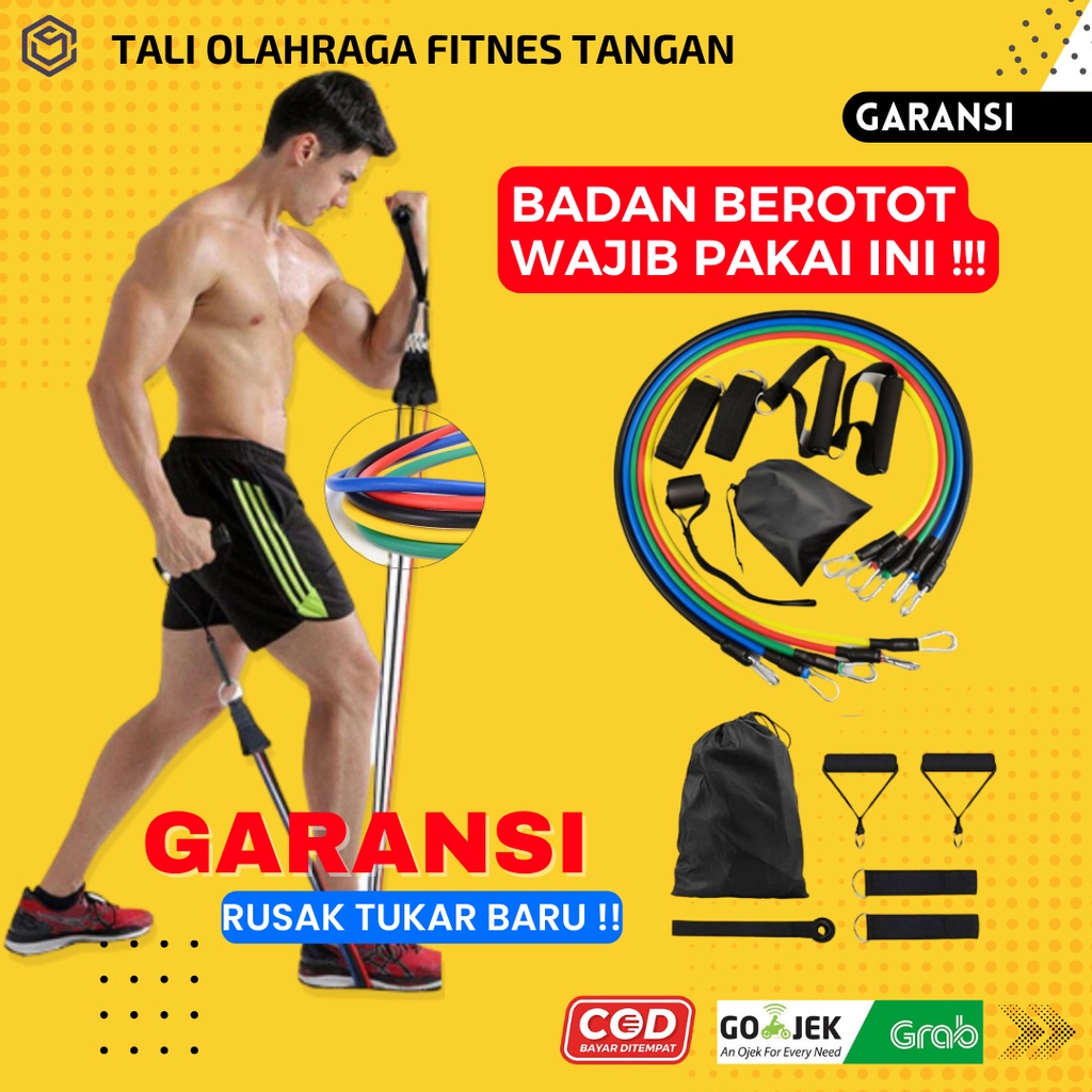 Jual Alat Olahraga Fitnes Tangan Resistance Band Pull Up Karet Tali ...