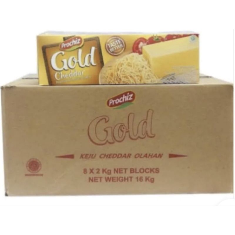 Jual Prochiz Gold Keju Cheddar Kemasan Pak 2 kg | Shopee Indonesia