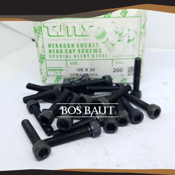 Jual Baut L Socket Baja 12.9 M6 x 30 Hitam | Shopee Indonesia