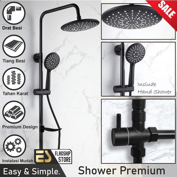 Jual ES Shower Mandi Hujan Set Pancuran Shower Tiang Kran Air | Shopee ...