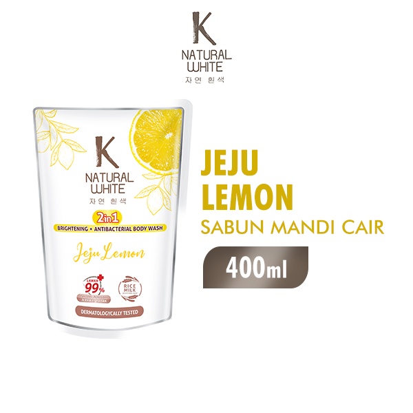 Jual K Natural White Sabun Mandi Cair Jeju Lemon Pouch 400 ml | Shopee ...